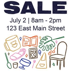 Modern Yard Sale Sign, Instant Download, Editable Template - Etsy