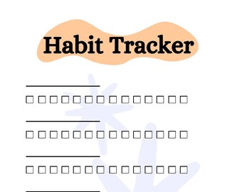 Printable Blank Habit Tracker - Etsy