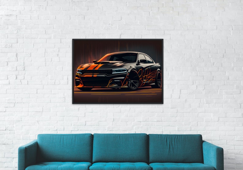 Concept Dodge Charger Digital Illustration Graphic Design for Poster ...