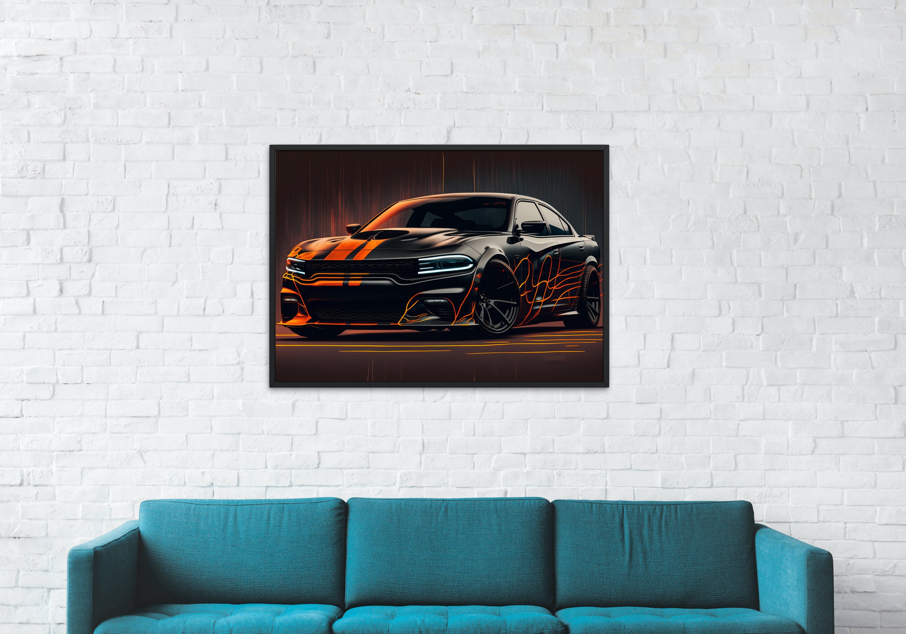 Concept Dodge Charger Digital Illustration Graphic Design for Poster ...