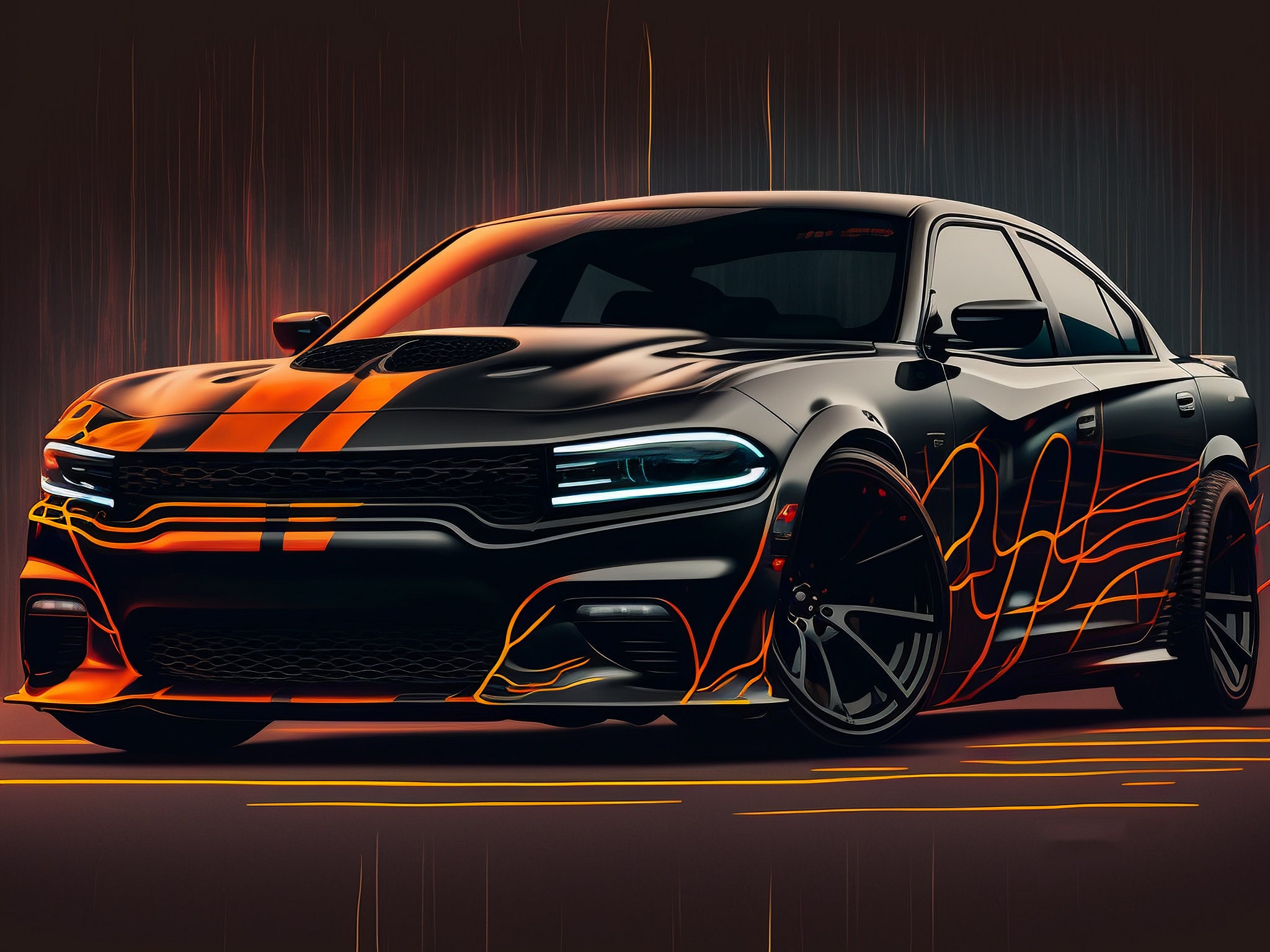 Concept Dodge Charger Digital Illustration Graphic Design for Poster ...