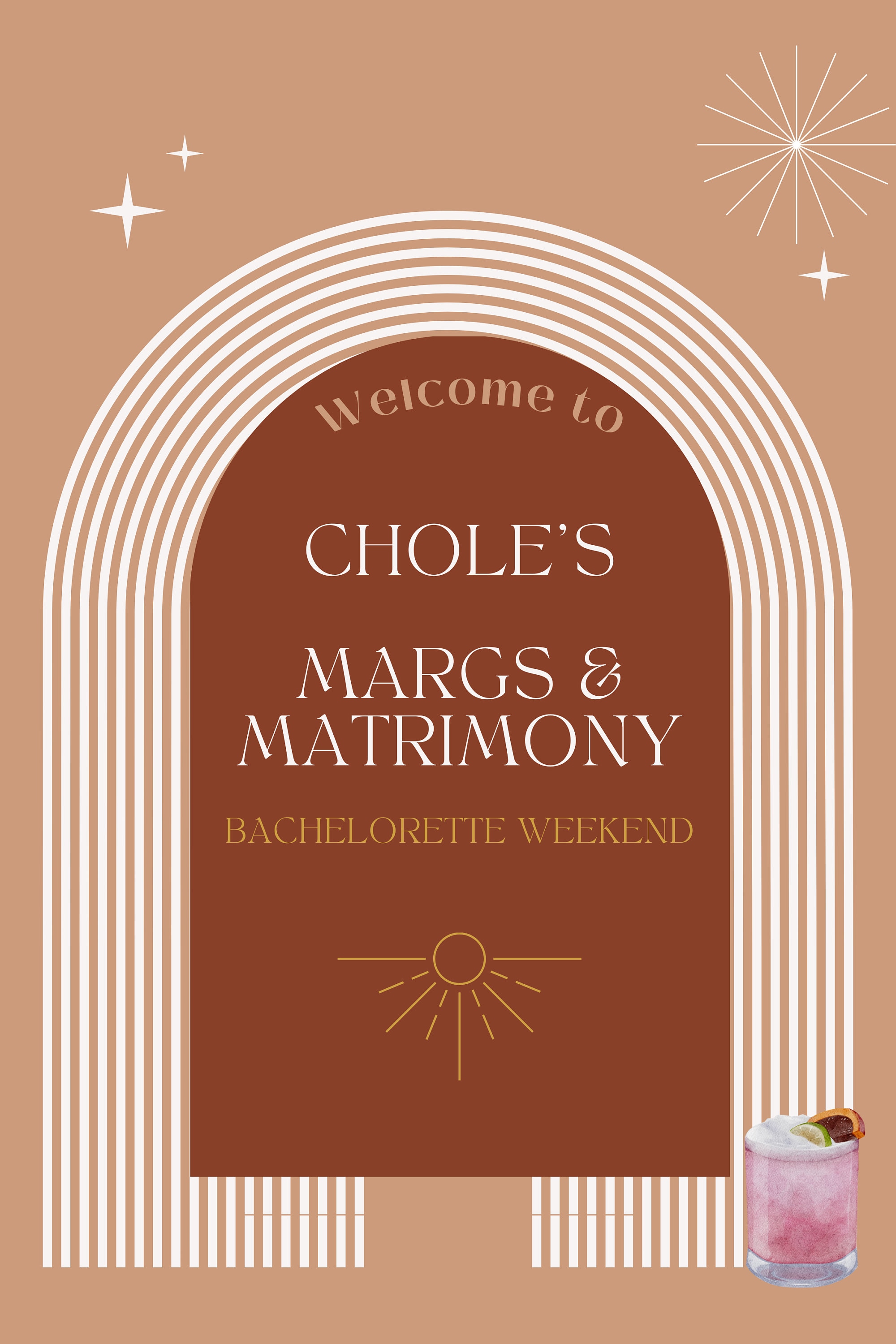 Margs and Matrimony Bachelorette Party Editable Welcome Sign - Etsy