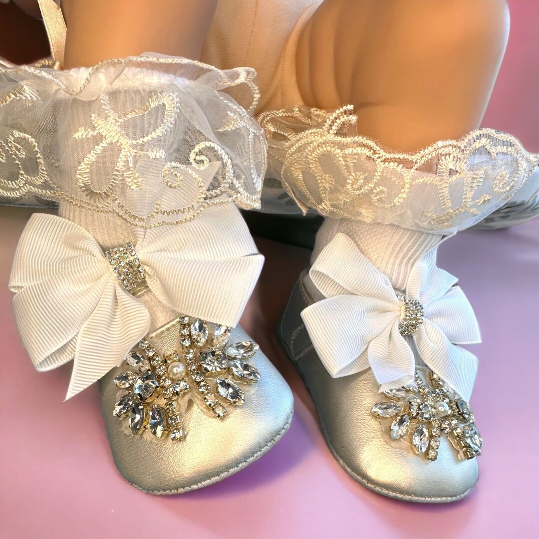 Baby Girl Shoes Gold Rhinestones Baby Shoes, Newborn Baby, Luxury Shoes ...