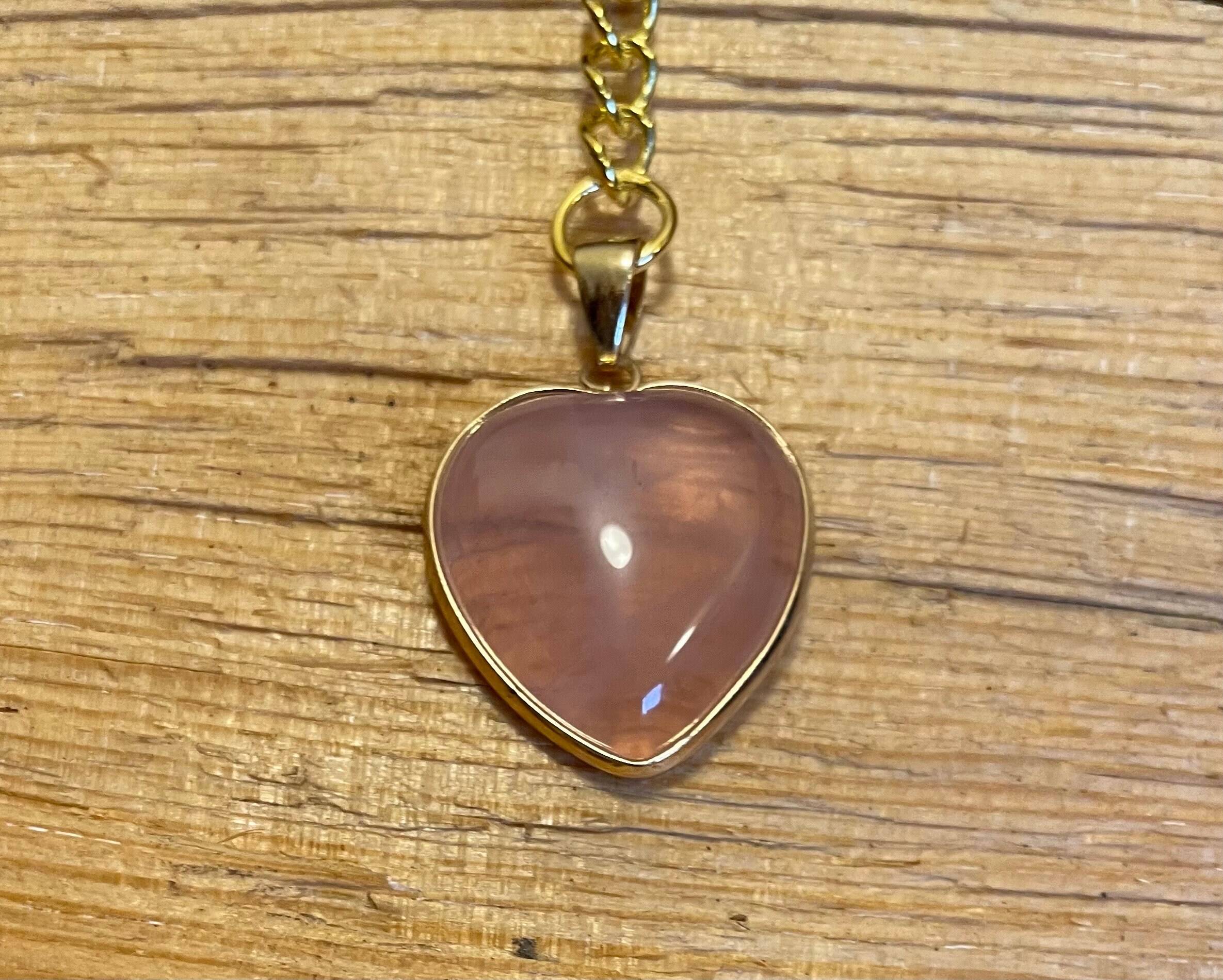 Rose Quartz Keychain Crystal Heart Key Chain Gemstone Keychain Jewelry ...