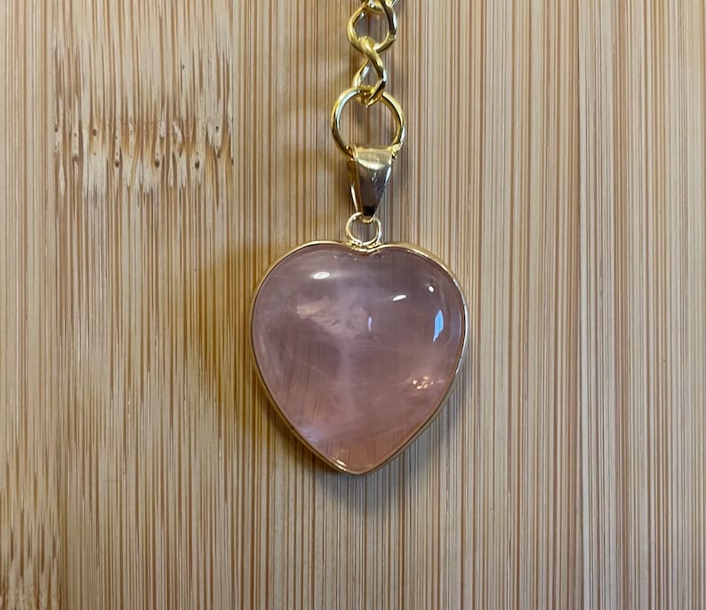 Rose Quartz Keychain Crystal Heart Key Chain Gemstone Keychain Jewelry ...
