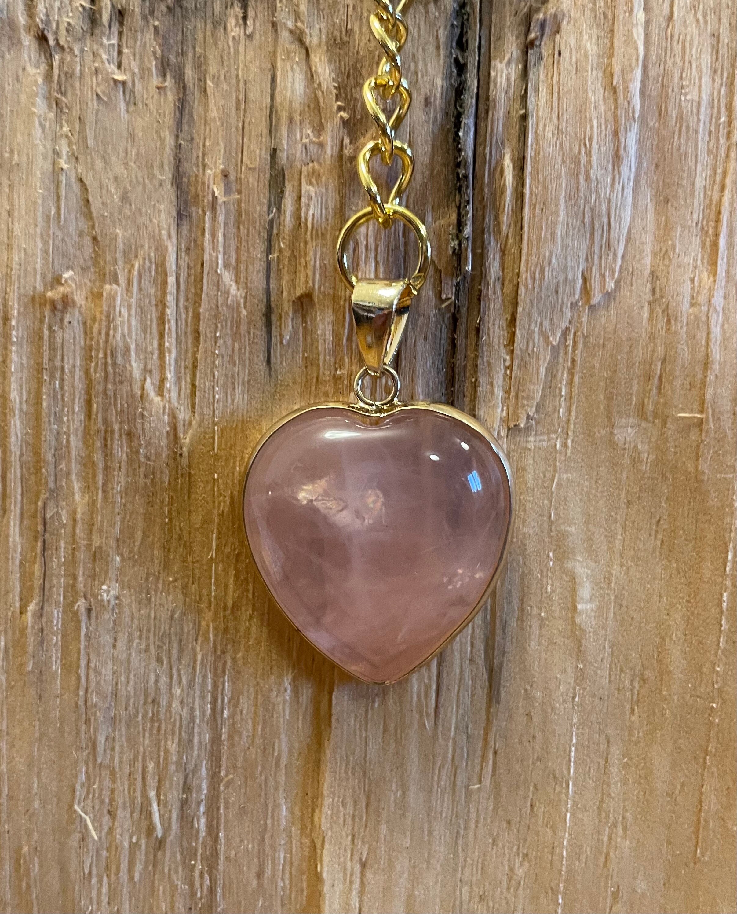 Rose Quartz Keychain Crystal Heart Key Chain Gemstone Keychain Jewelry ...