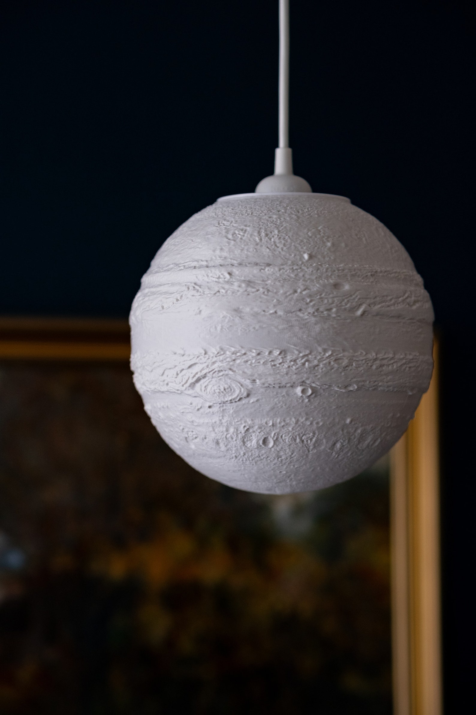 Large 3D Printed Jupiter Hanging Lamp With Realistic Texture , Space ...