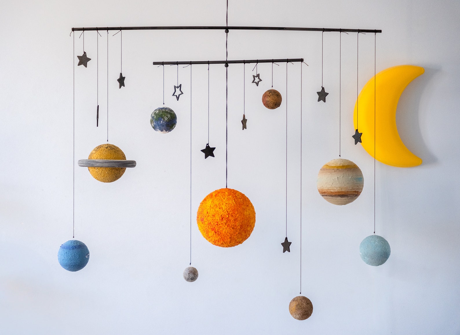 Exclusive, Hand Made, Solar System Hanging Model With Stars, Sun and ...