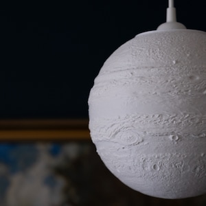 Large 3D Printed Jupiter Hanging Lamp With Realistic Texture -great ...