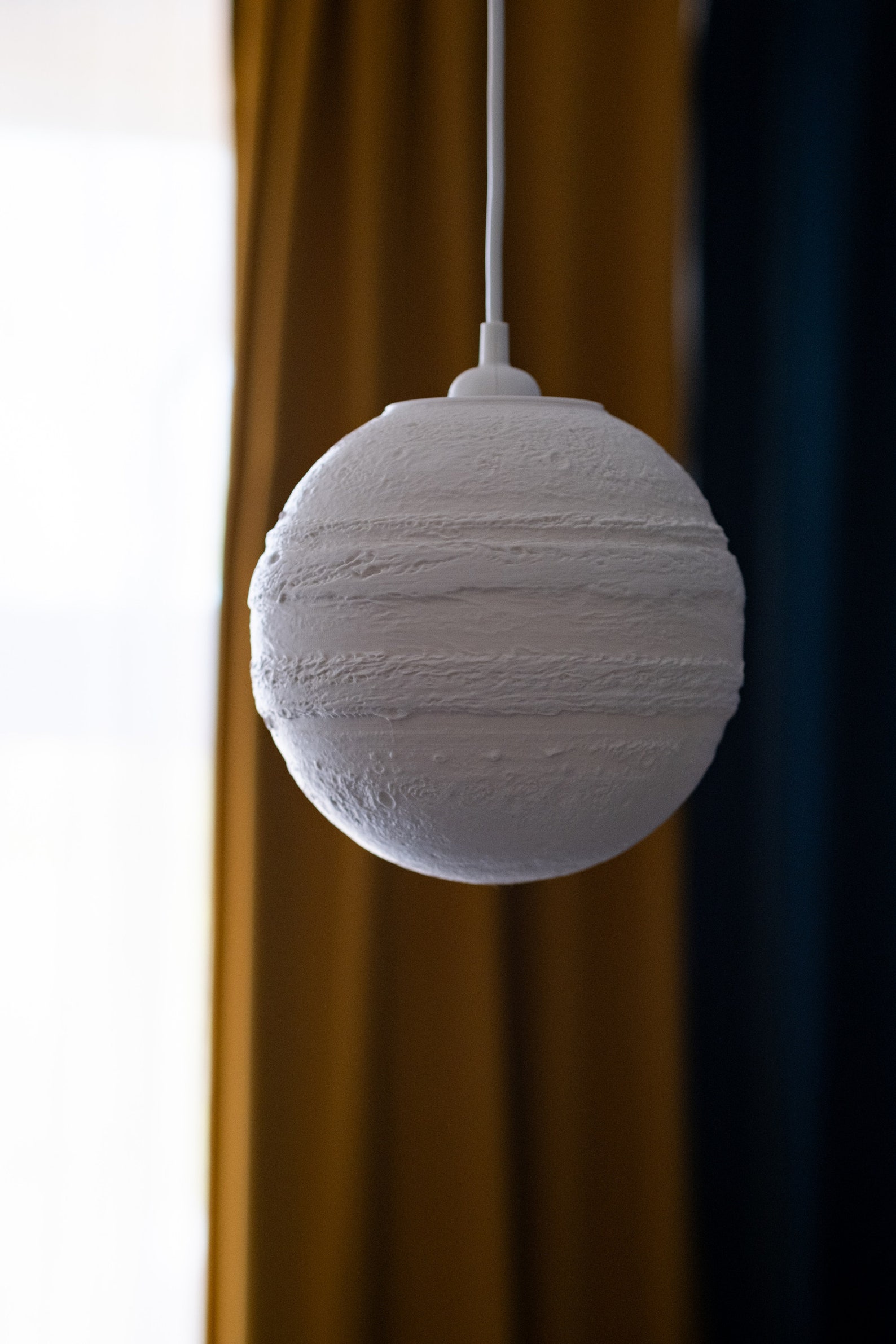 Large 3D Printed Jupiter Hanging Lamp With Realistic Texture , Space ...