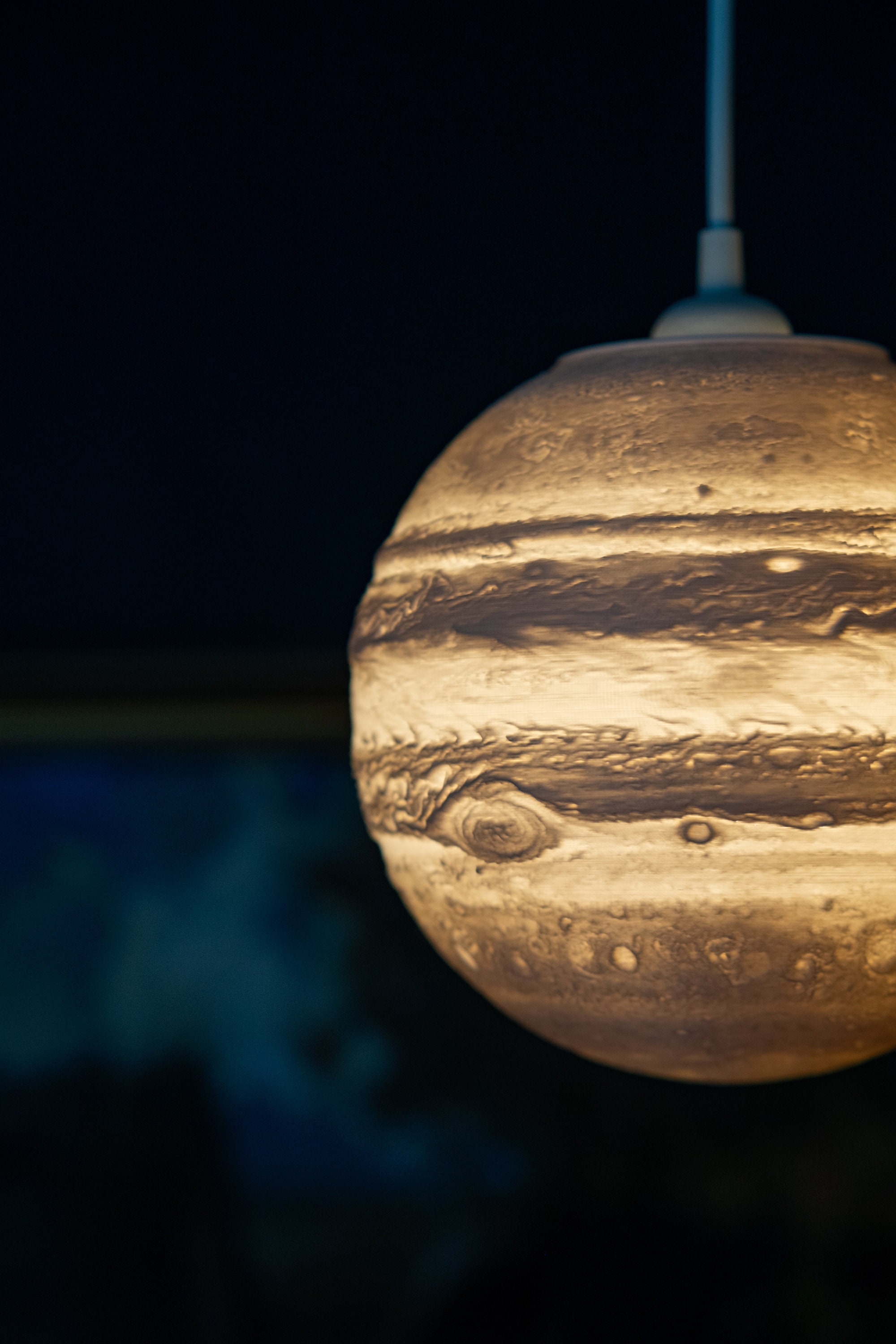 Large 3D Printed Jupiter Hanging Lamp With Realistic Texture great Home ...
