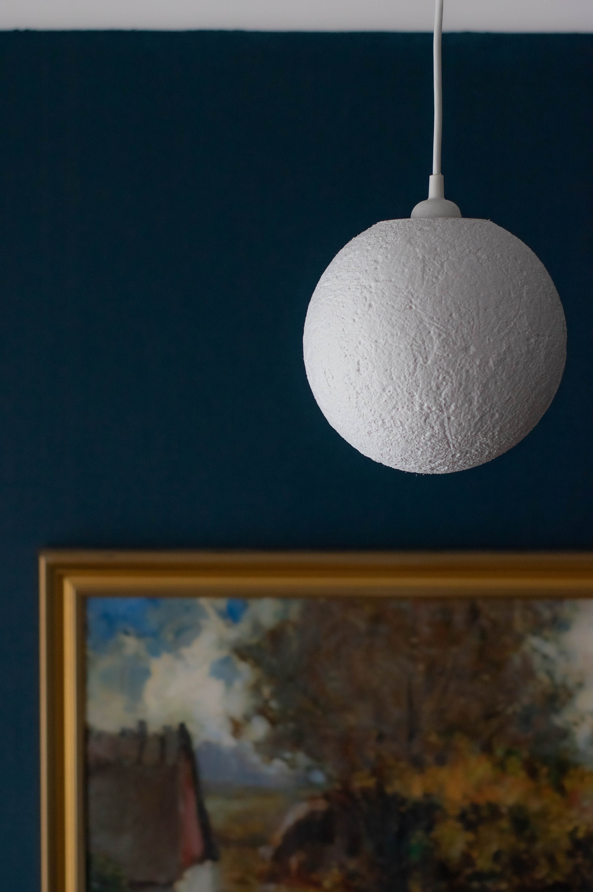 Large 3D Printed Moon Hanging Lamp With Realistic Texture unique Lunar ...