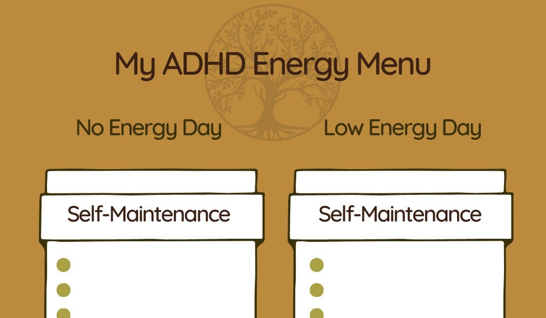 My ADHD Energy Menu - Digital Download - Tools and Resources - ASD ...