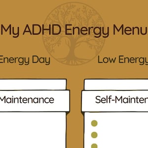 My ADHD Energy Menu - Digital Download - Tools and Resources - ASD ...