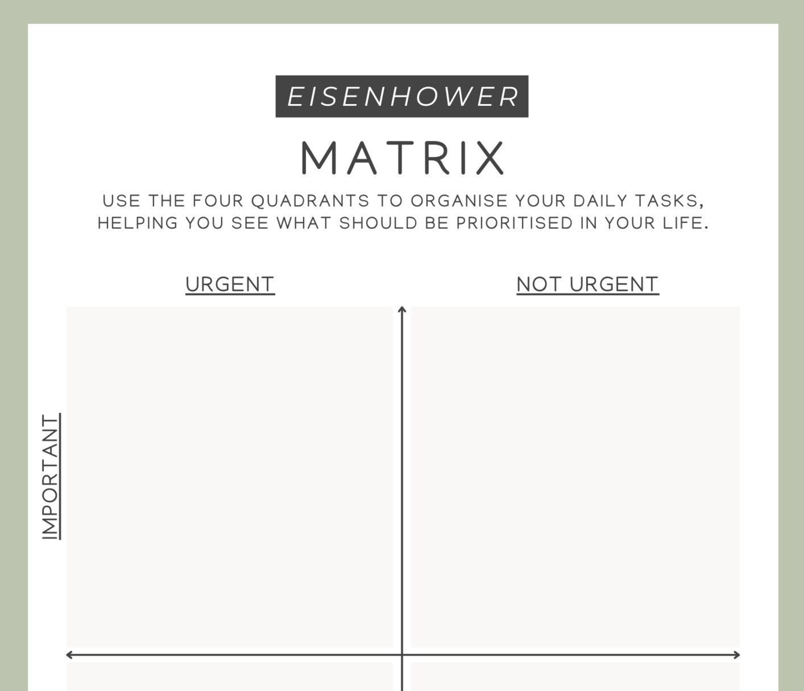 Eisenhower Matrix Worksheet - Productivity Matrix Worksheet - Digital ...