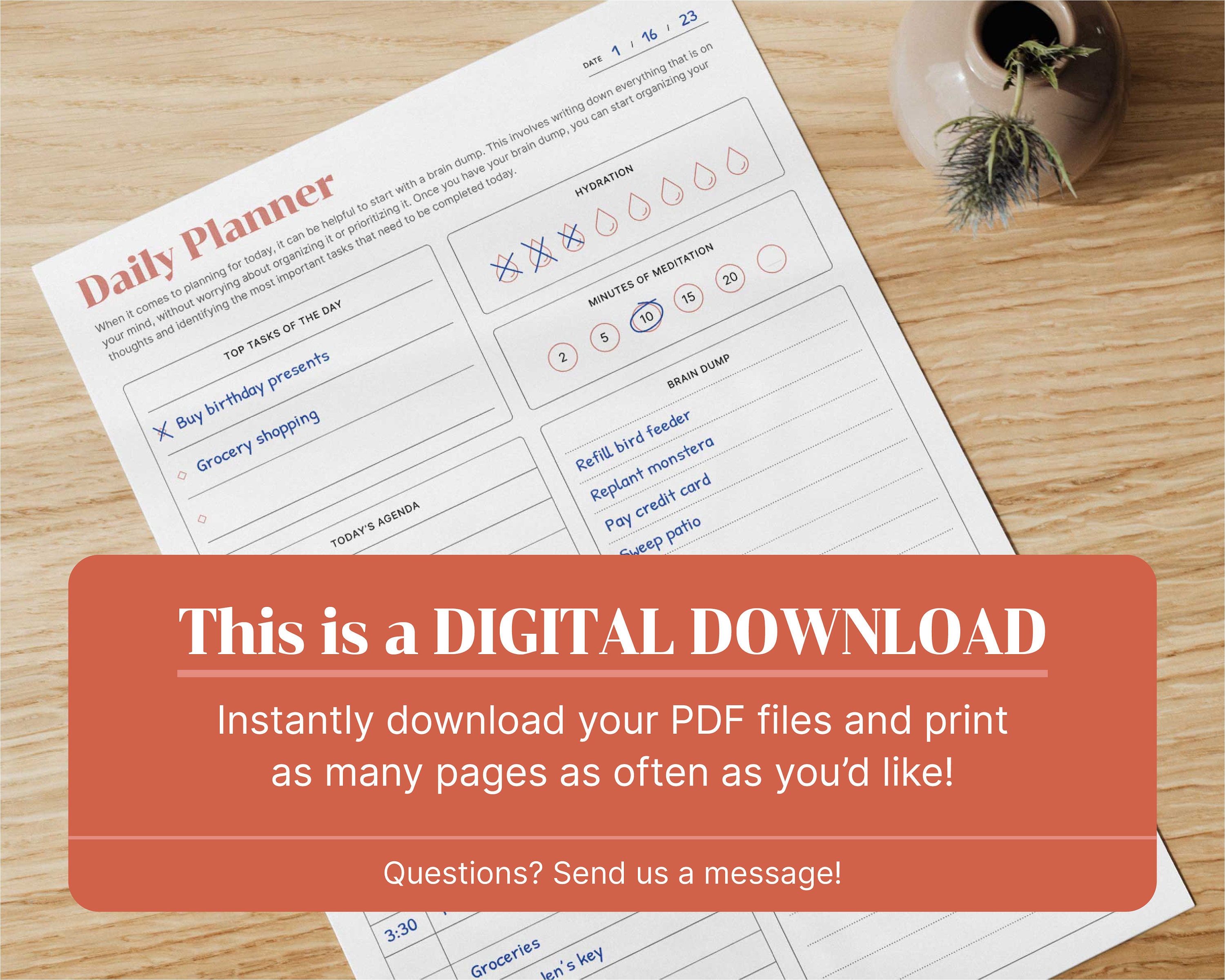 ADHD Planner Printable, ADHD To-do List, Adult Workbook, Daily Planner ...