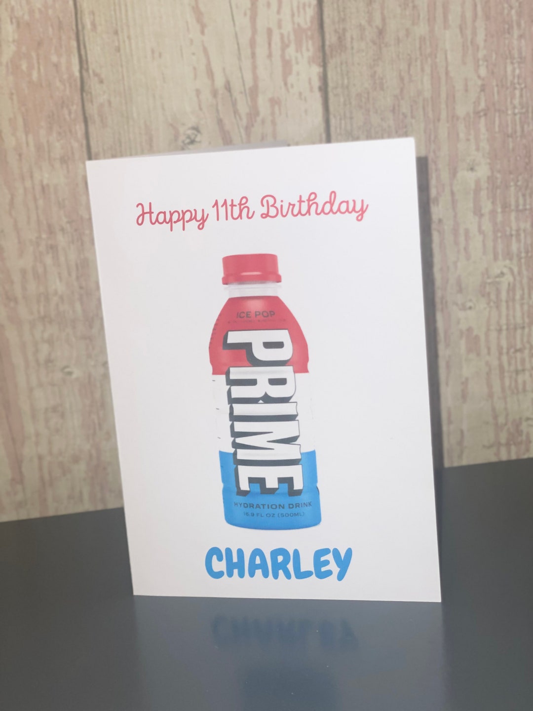 Personalised Prime Bottle Birthday Card, Greetings Card, Kids Birthday ...