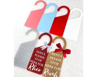 Personalised Santa Please Stop Here Door Hanger Father - Etsy UK