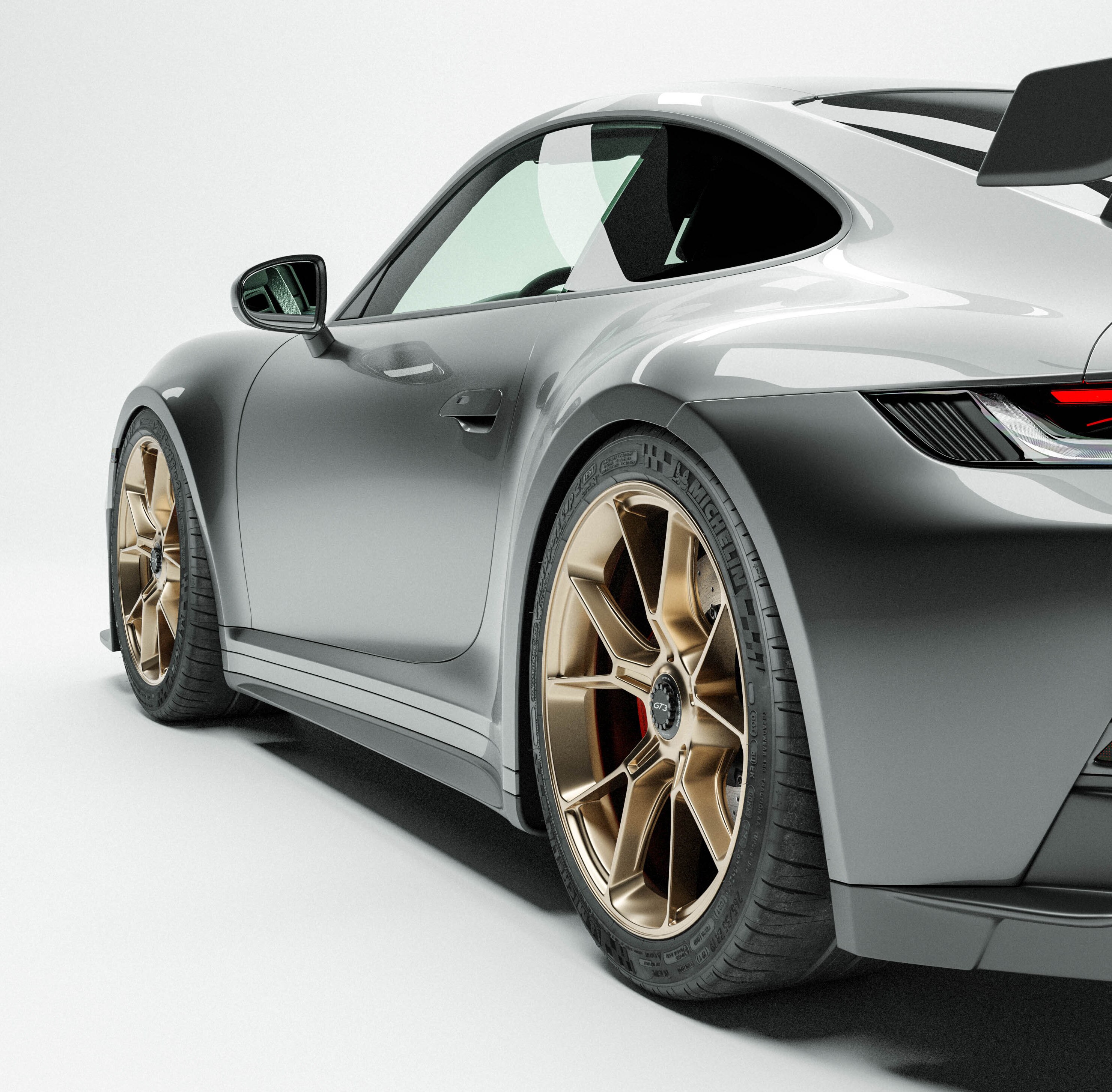 Porsche 911 (992) GT3 Poster Studio Rear View, Agate Grey Metallic - Etsy