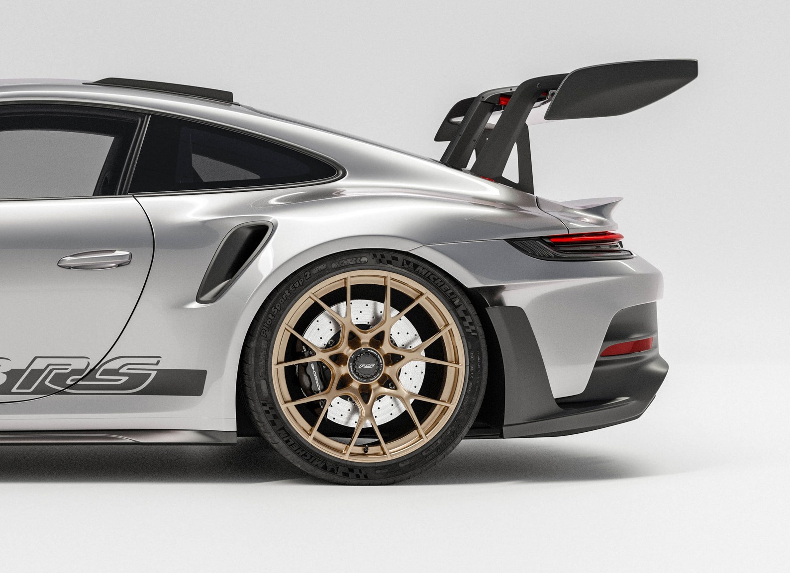 Porsche 911 (992) GT3 RS Poster Print / Studio Side View / GT Silver ...