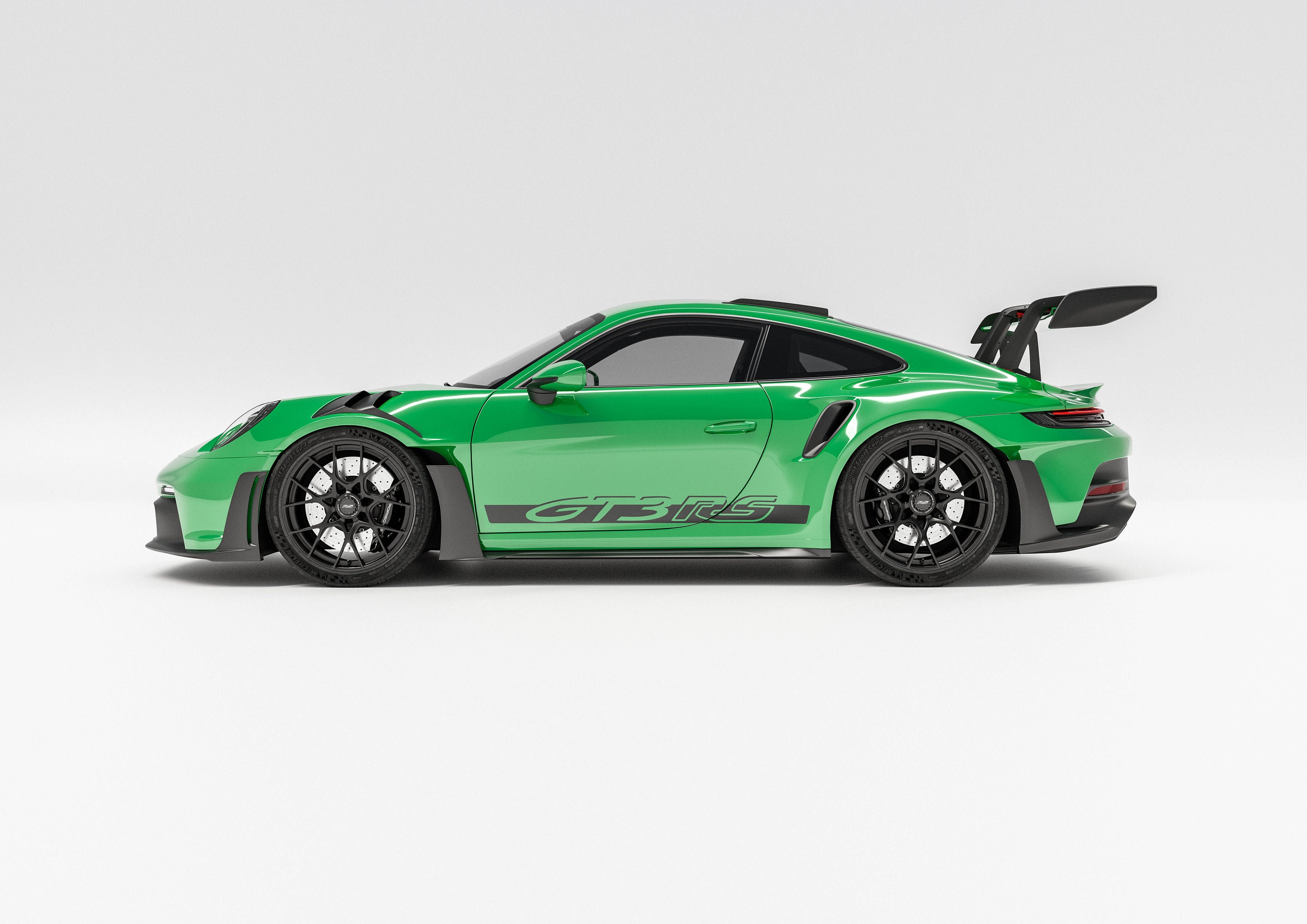 Porsche 911 (992) GT3 RS Poster Print Studio Side View, Python Green - Etsy