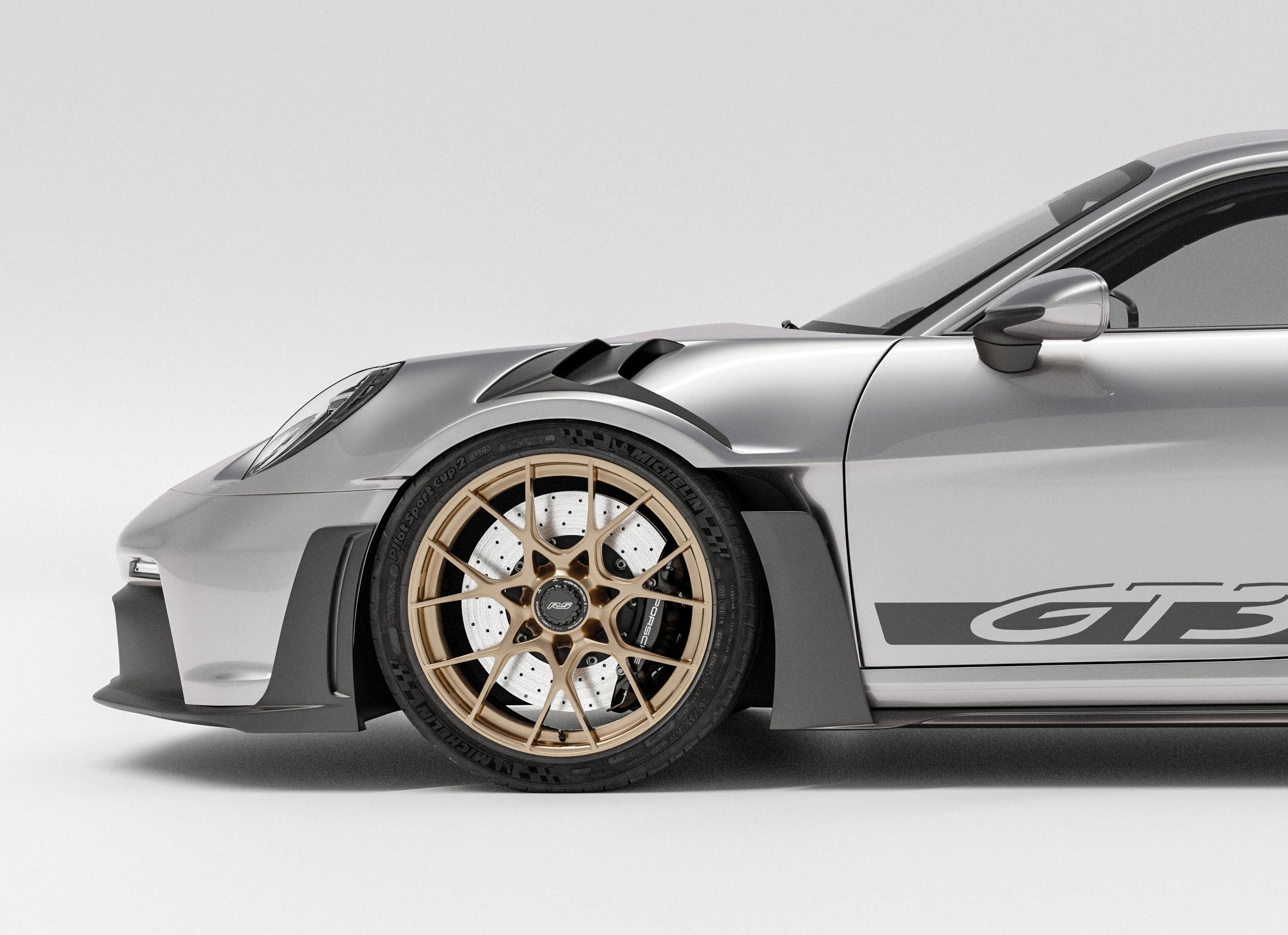 Porsche 911 (992) GT3 RS Poster Print / Studio Side View / GT Silver ...