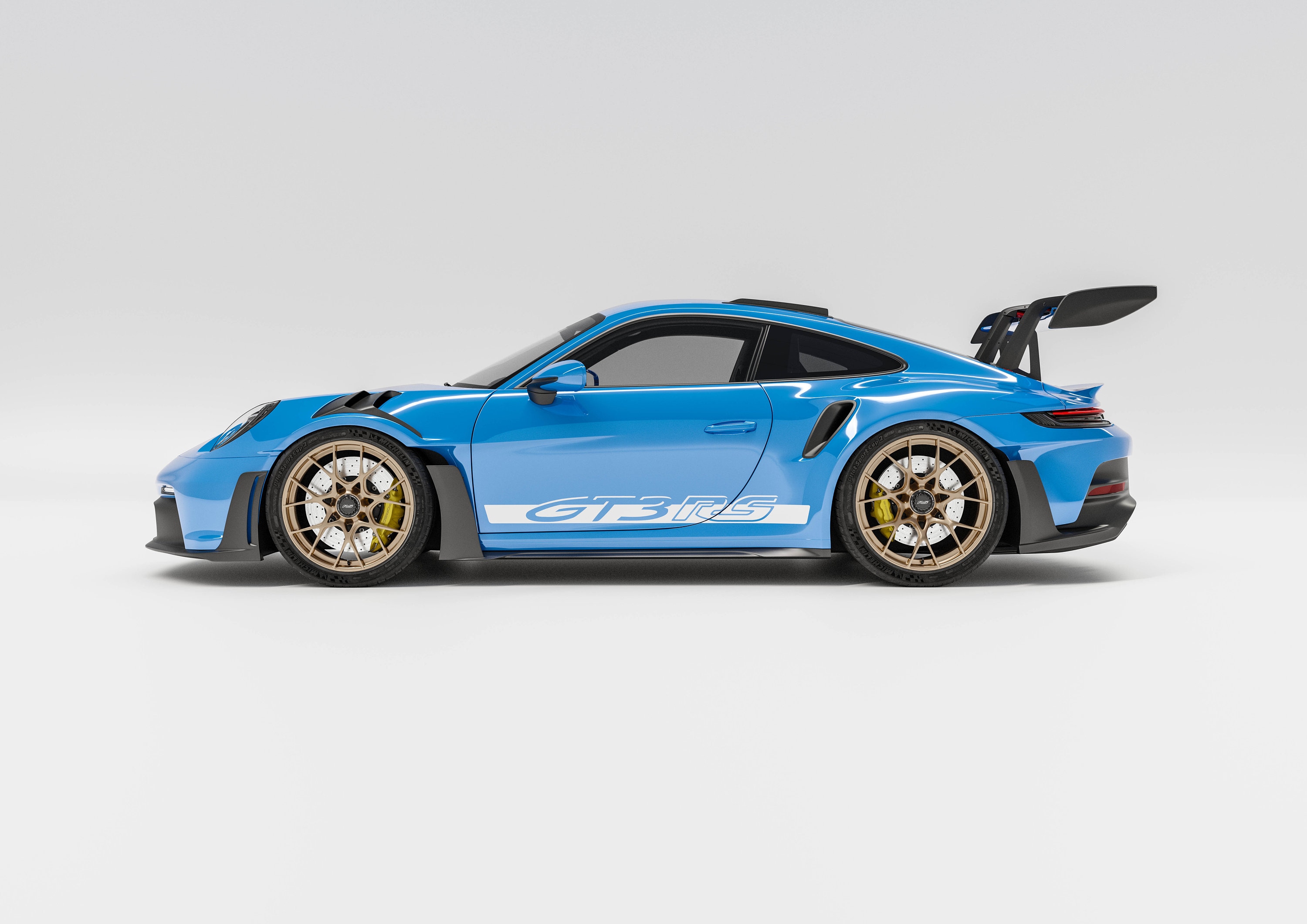 Porsche 911 (992) GT3 RS Poster Print Studio Side View, Shark Blue - Etsy