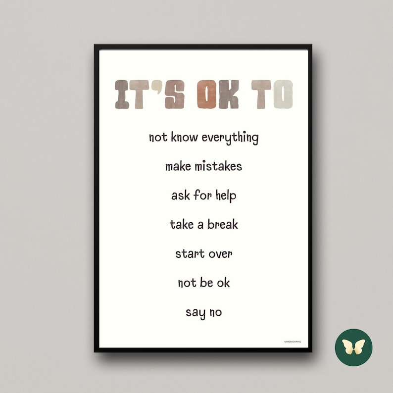 It's Ok to Make Mistakes Poster, Aesthetic Classroom Decor, Counselling ...