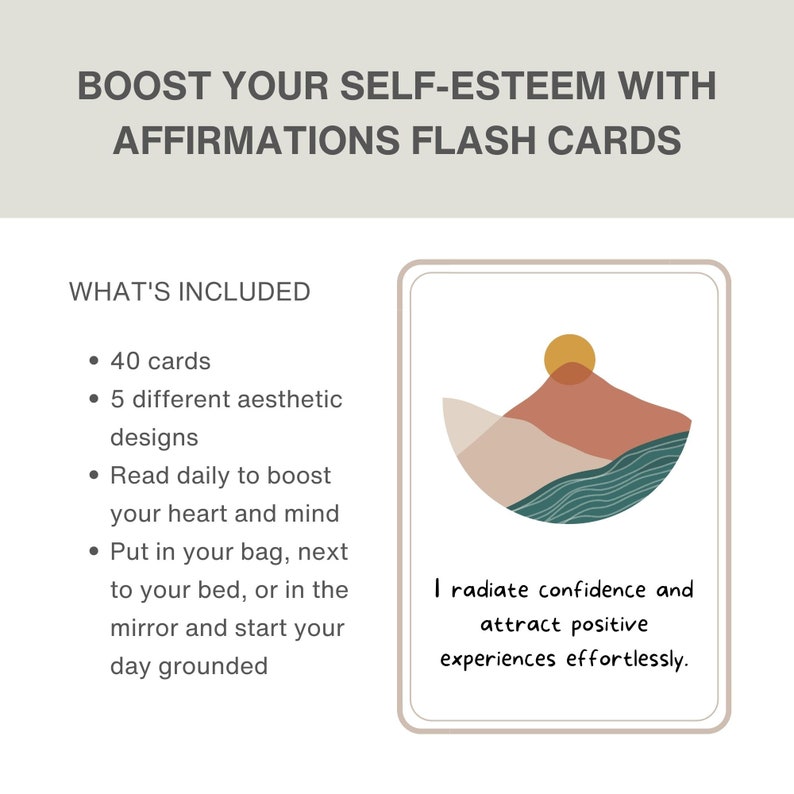Affirmation Flashcards Positive Quote Flash Cards - Etsy