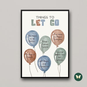 Things to Let Go Poster, Mental Health, Circle of Control Wall Decor ...