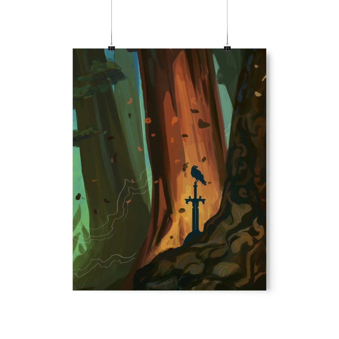 The Raven Art Print, Adventure, Fantasy, Sword Art, ROLLED - Etsy
