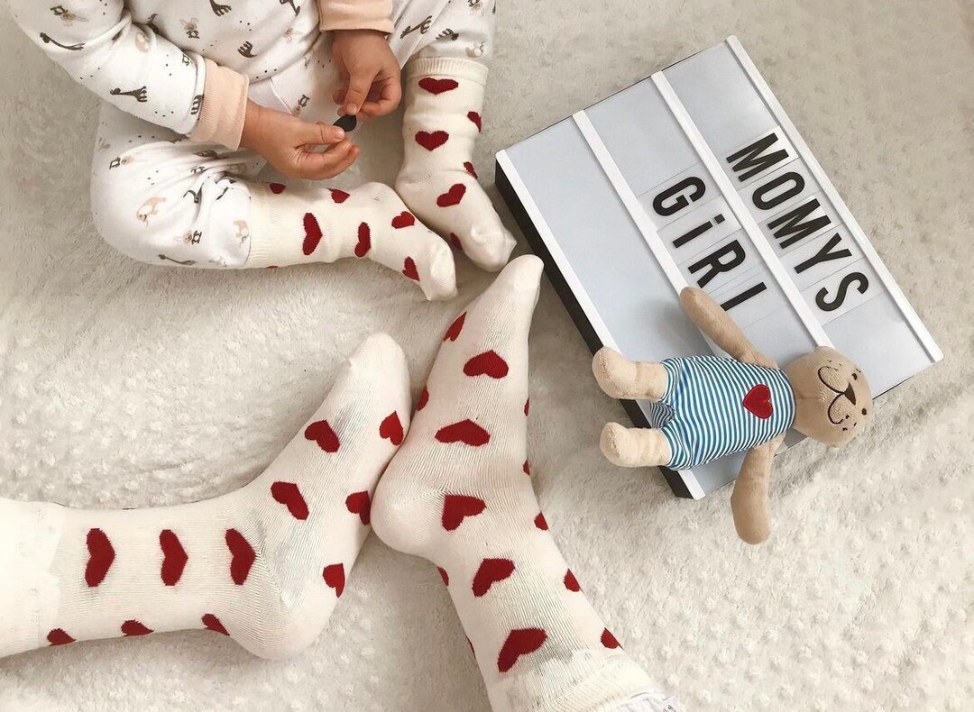 PARTNERLOOK MAMA BABY Socks, Mother Daughter Family Socks, Father Son ...