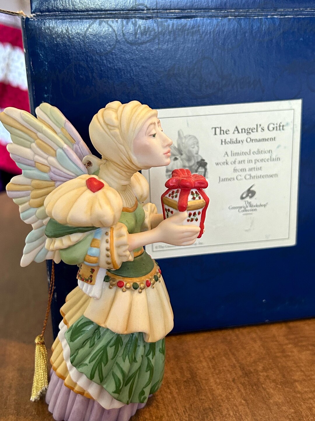 James C Christensen 'the Angel's Gift' Porcelain Ornament - 1995 - Etsy