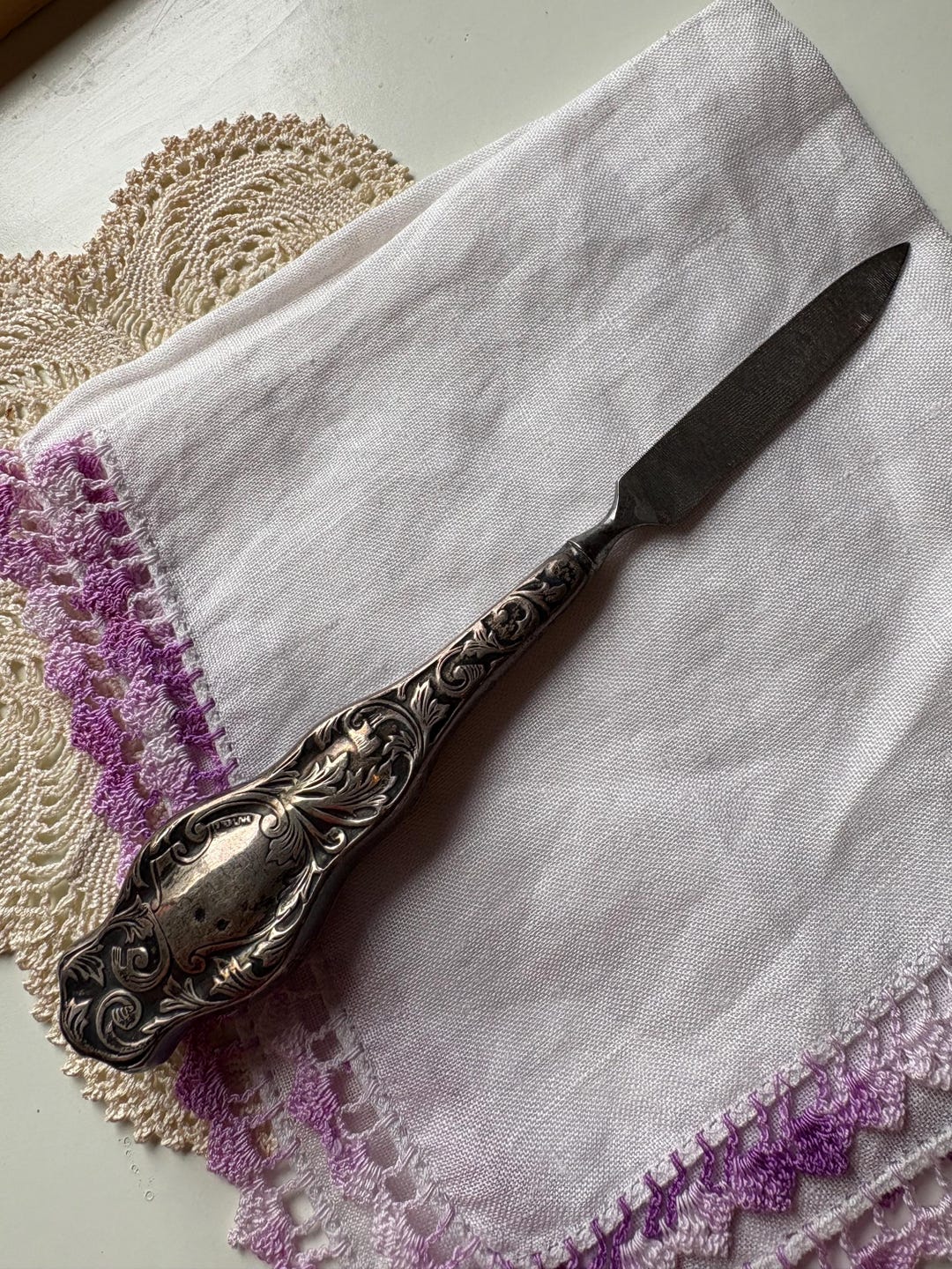 Vintage Sterling Silver Nail File: Ornate Art Nouveau Handle - Etsy