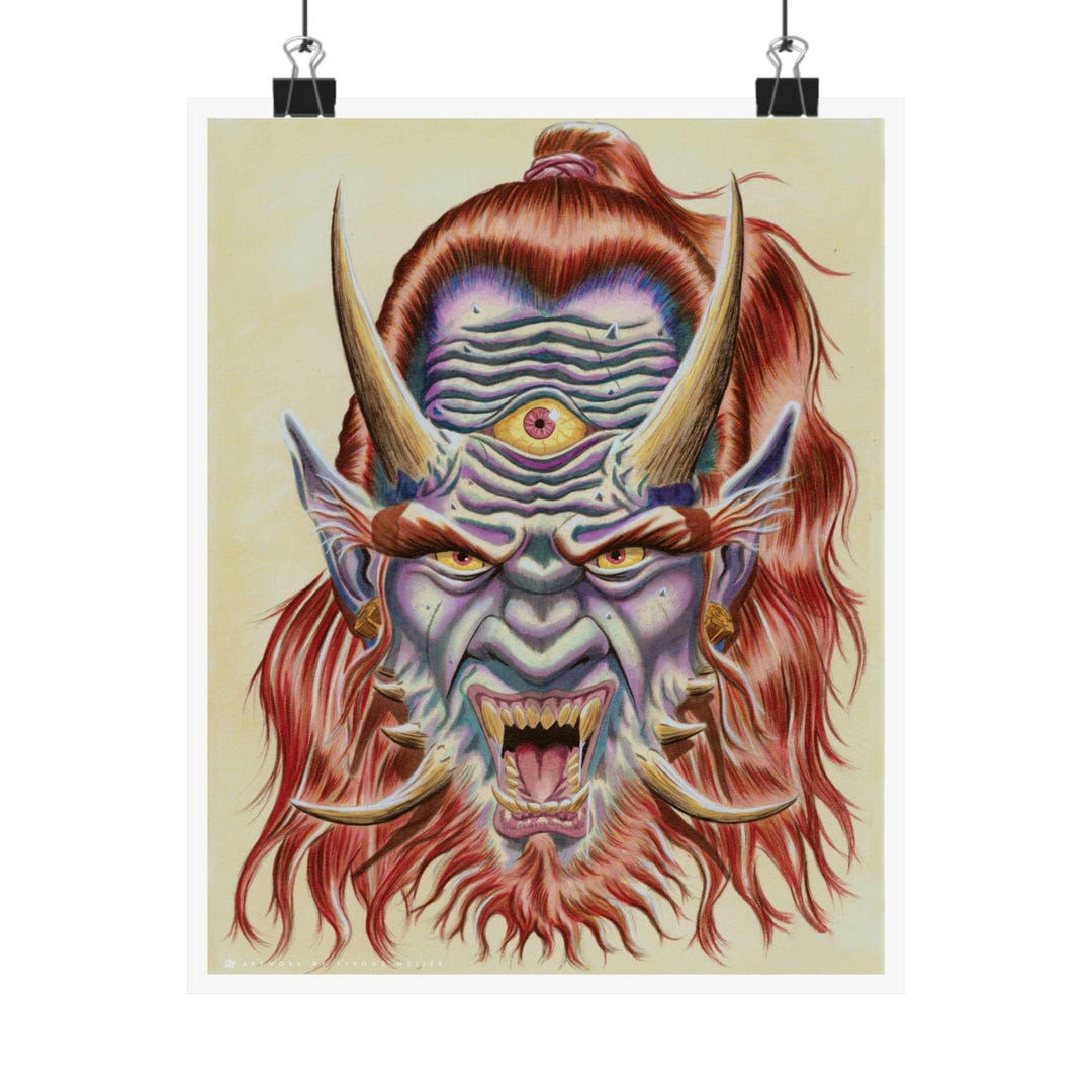 Oni Japanese Folklore Wall Art, Matte Prints, Home Decor, Mythical ...