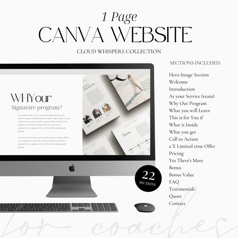 Aesthetic Website Template for Coaches, Coaching Portfolio, Luxury One ...