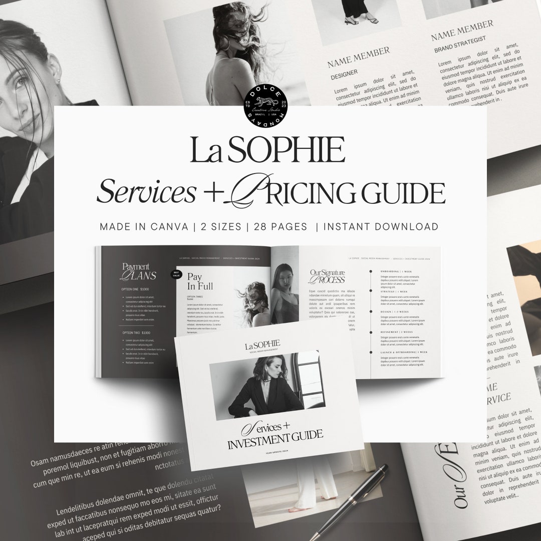 Services and Pricing Guide Template: Canva Client Brochure (PDF) - Etsy
