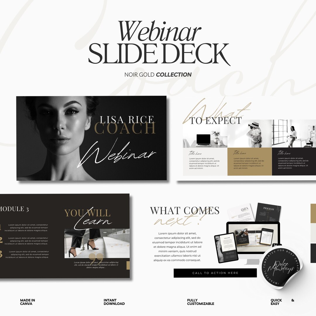 Coach Webinar Slide Deck Presentation Canva Template Course Creator ...