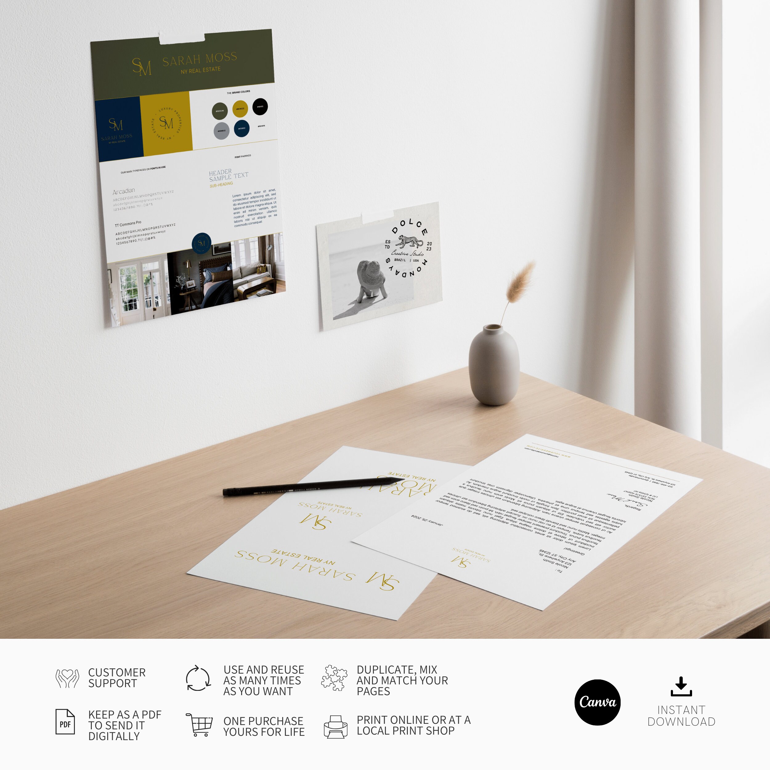 Real Estate Branding Kit Package Logo Brand Board Letterhead Digital ...