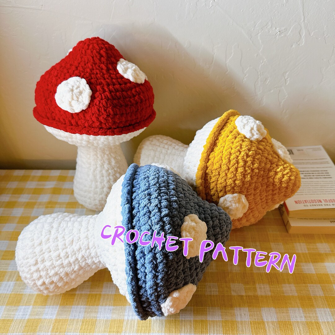 Mushroom Crochet PATTERN - Large Plushie - Amigurumi Stuffed Toy - Home ...