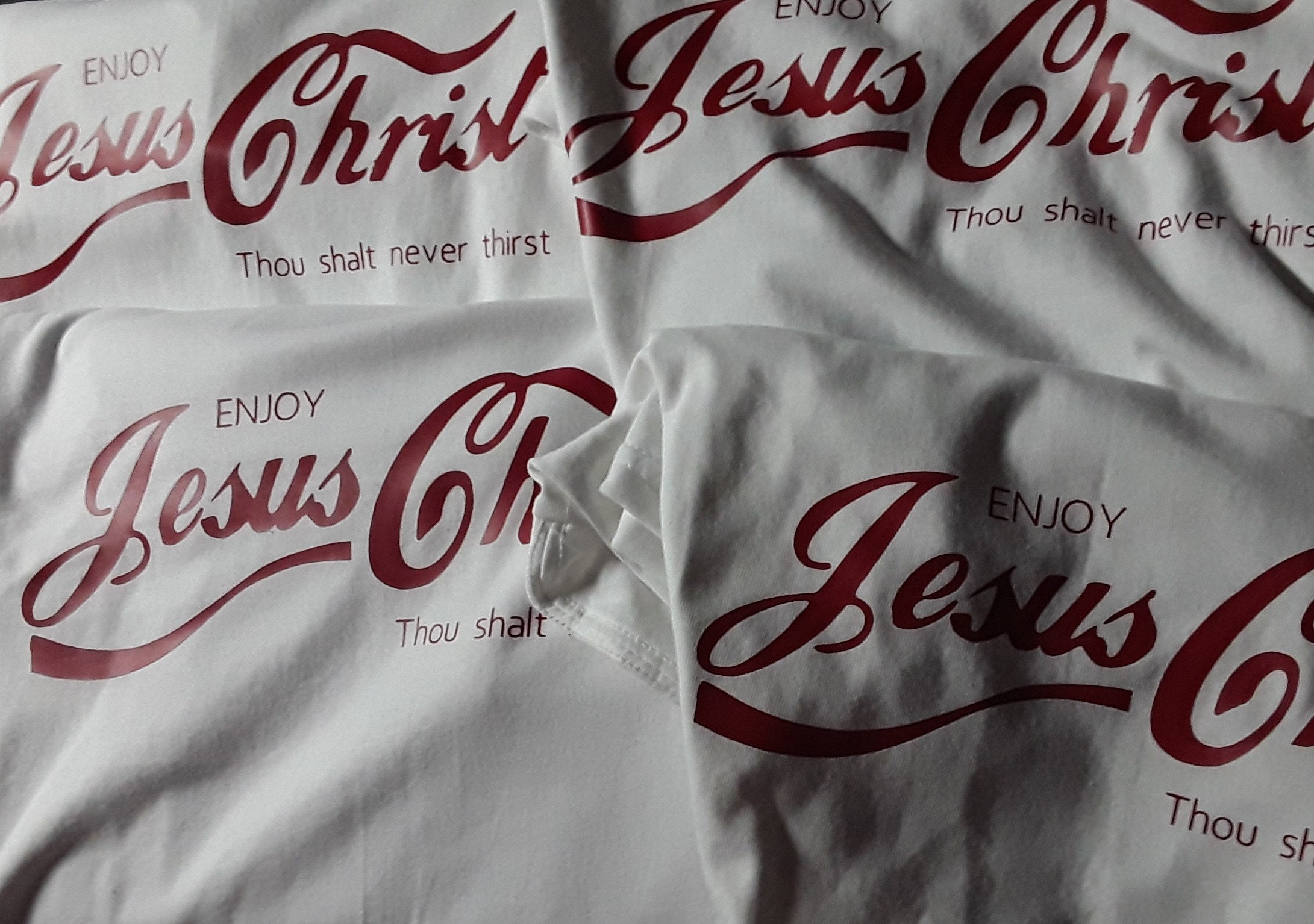 Jesus Christ- IRON ON TRANSFER in Coca Cola Font - Etsy
