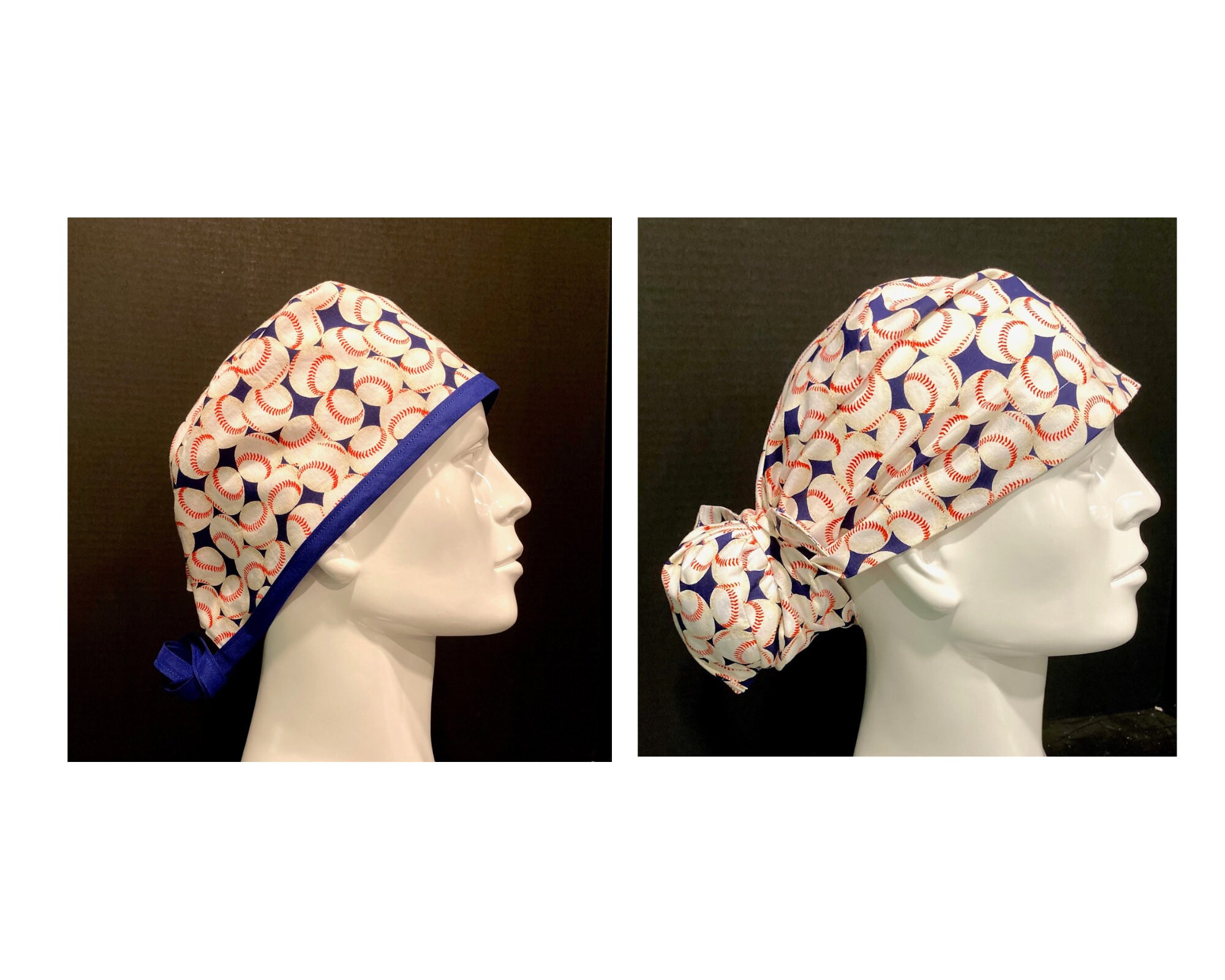Baseball Scrub Cap, Skullcap, Bun Cap, Hair Covering - Etsy