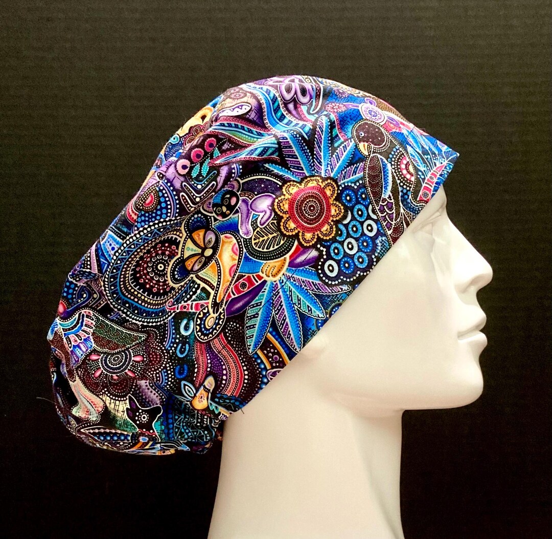 Kangaroos, Koalas, Birds, Lizards, Australian Animals Blue Surgical Hat ...