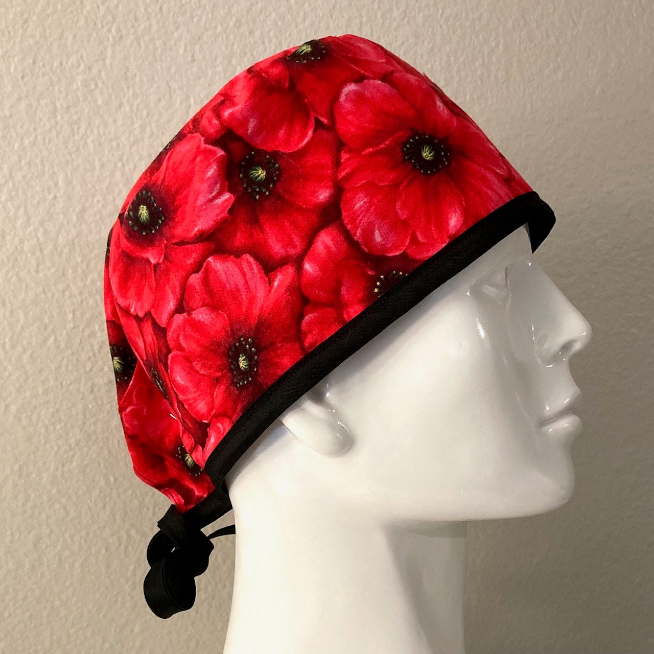 Red Poppies, ANZAC, Scrub Cap, Surgical Bun Hat, Skullcap, Hair ...