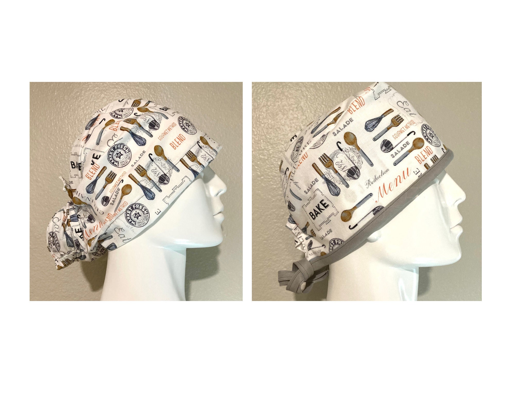 Baking Hair Covering Bakery Chef Hat Kitchen Scrub Cap - Etsy