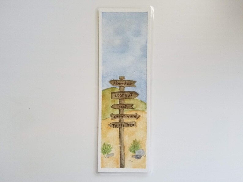 Sign-post Hand-painted Watercolor Bookmark (laminated) Great, Cute Gift ...