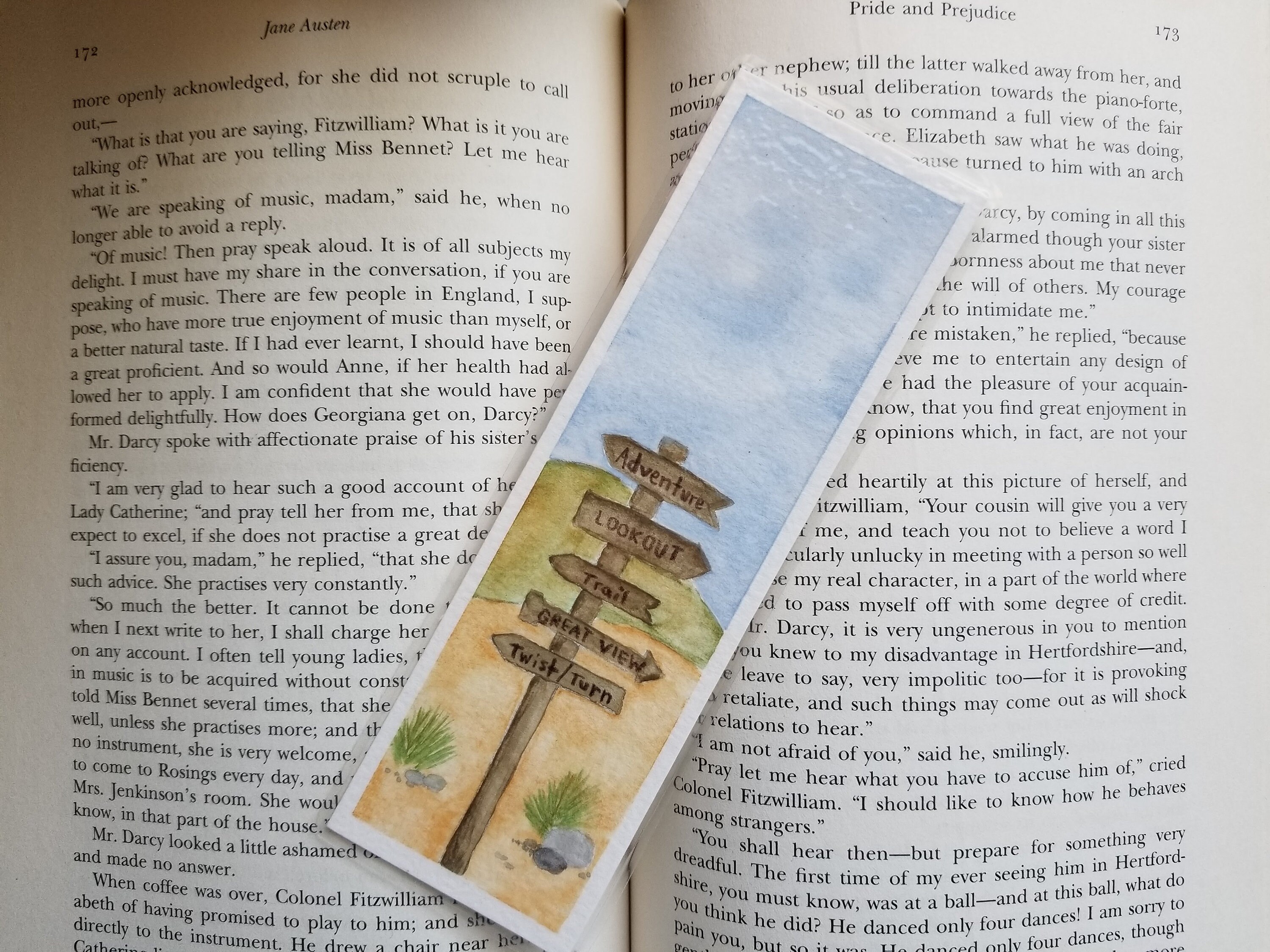 Sign-post Hand-painted Watercolor Bookmark (laminated) Great, Cute Gift ...