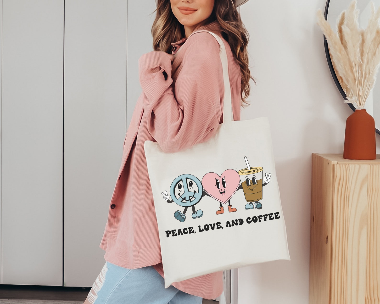 Peace Love Coffee Png, Trendy Png, Peace Sign, Coffee Png, Retro Png ...