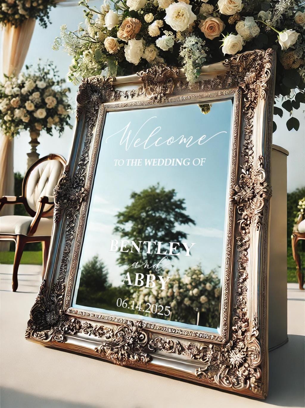 Custom Wedding Sign Decal: Personalized Names & Date - Etsy