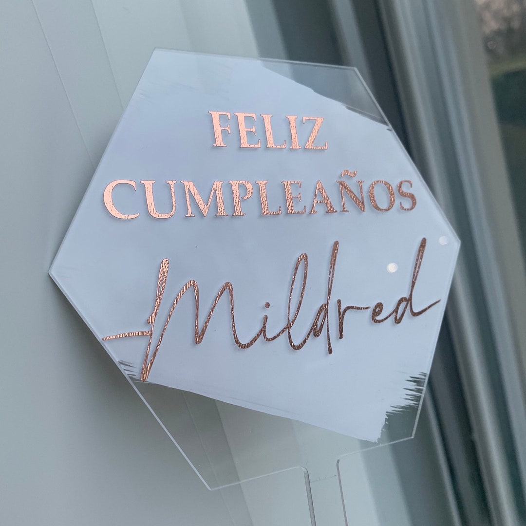 Birthday Cake Topper Personalized Clear Acrylic 5 in Wide - Etsy